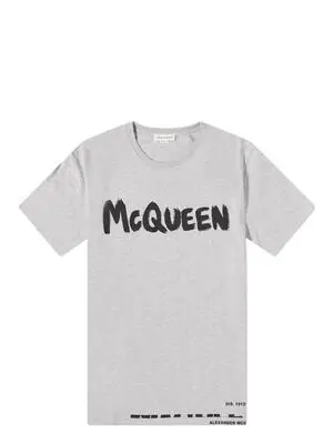 Alexander McQueen Logo Printed Crewneck T-shirt - Gray