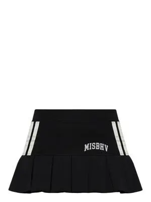 MISBHV Striped Pleated Mini Skirt - Black