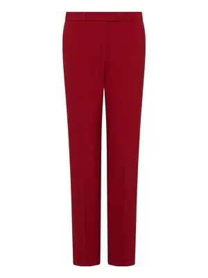 Marella Slim Fit Stretch Wool-blend Gabardine Trousers - Red
