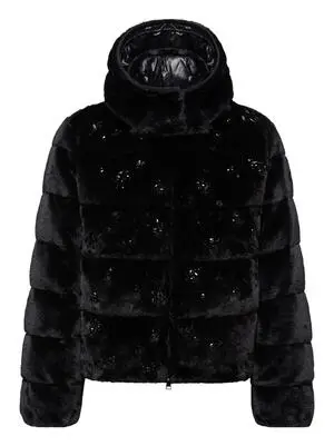 Moncler Andronne Hooded Jacket With Sequin Embellishments - Black