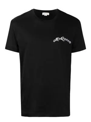 Alexander McQueen Logo Embroidered T-shirt - Black