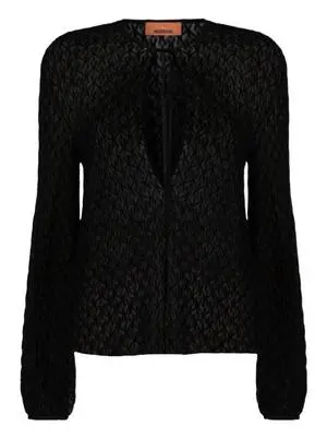 Missoni Keyhole-neck Textured Blouse - Black