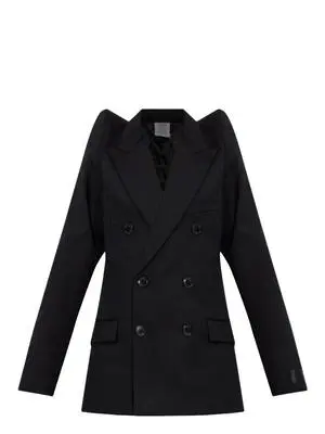 Vetements Padded Shoulder Double-breasted Jacket - Black