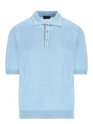 Tagliatore Short-sleeved Polo Shirt - Blue