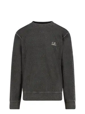C.P. COMPANY Logo Embroidered Crewneck Sweatshirt - Black
