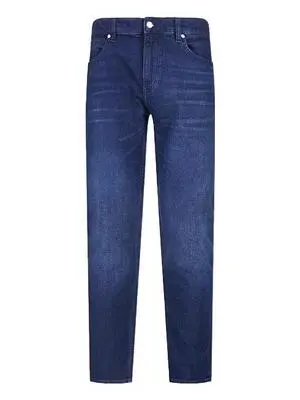 Hugo Boss Logo Patch Tapered Jeans - Blue
