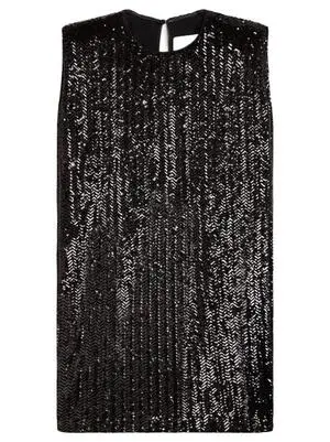 GOLDEN GOOSE Sleeveless Sequined Mini Dress - Black