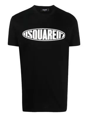 Dsquared2 Logo Printed Crewneck T-shirt - Black