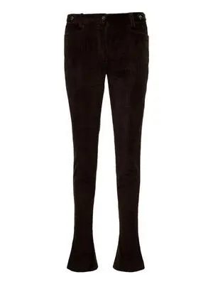 Dolce & Gabbana Flared Corduroy Trousers - Black