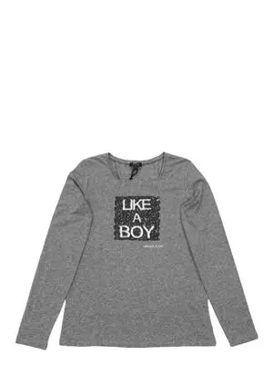 Emporio Armani Long Sleeve Logo T-shirt - Gray