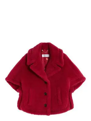 Max Mara Buttoned Cape With Patch Pockets - Red