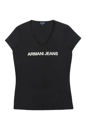 Emporio Armani V-neck Logo T-shirt - Black