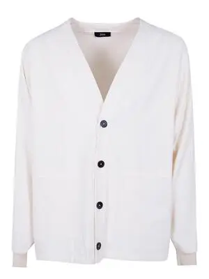 Herno V-neck Button Cardigan - White