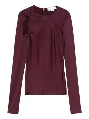 Victoria Beckham Twist Detail Cut Out Long Sleeve Top - Red