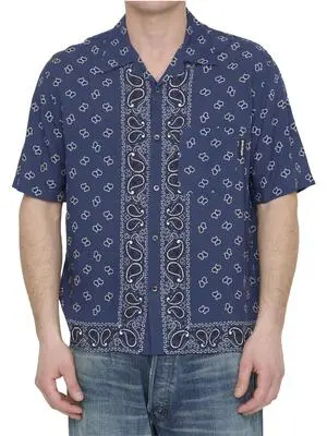 Palm Angels Paisley Printed Bowling Shirt - Blue