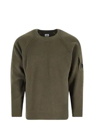 C.P. COMPANY Logo Patch Crewneck Jumper - Brown