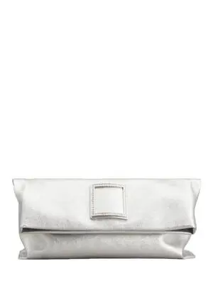 ROGER VIVIER Trompette Clutch Bag - Silver