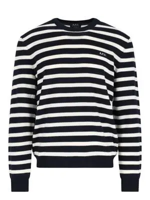 A.p.c. Striped Knitted Jumper - Blue