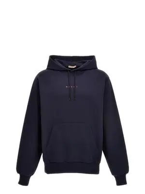 Marni Logo Print Drawstring Hoodie - Black