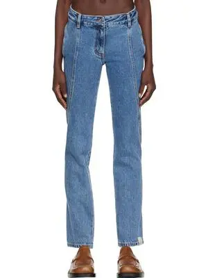 ADER ERROR Stitched Belt-loop Jeans - Blue