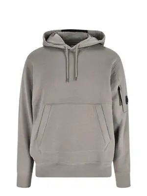 C.P. COMPANY Hooded Fleece Sweater With Kangaroo Pocket - Gray