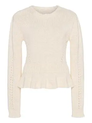 Ulla Johnson Peplum Puff-sleeve Sweater - Cowrie
