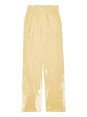 Balenciaga Velvet-effect Elastic Waist Trousers - Nude