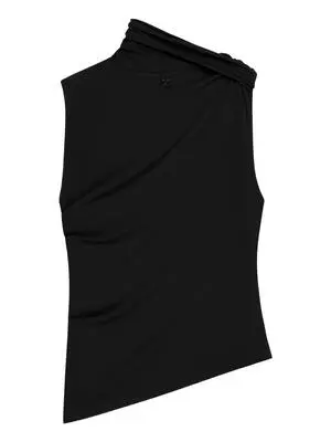 COURREGES Draped Jersey Tank Top - Black