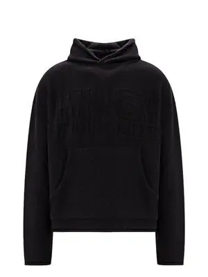 MAISON MARGIELA Textured Logo Hoodie - Black