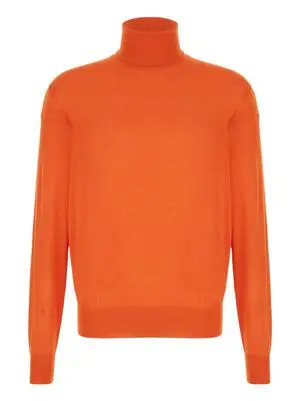 Saint Laurent Roll Neck Knitted Jumper - Orange