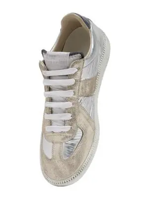 MAISON MARGIELA Maison Margiela Low-Top Sneakers With Embossed Plaque Silver