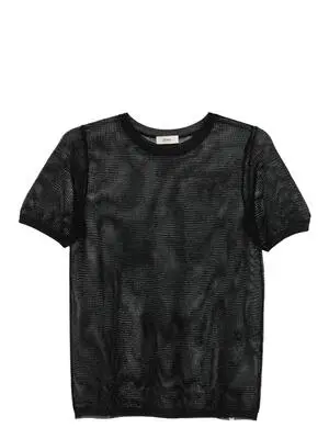 Herno Open-knit Crewneck T-shirt - Black