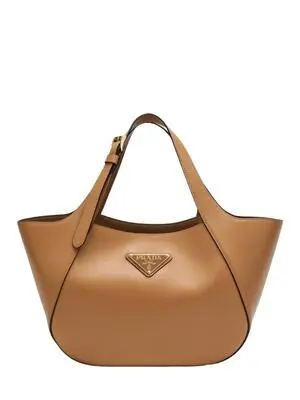 Prada Medium Logo Handbag - Brown