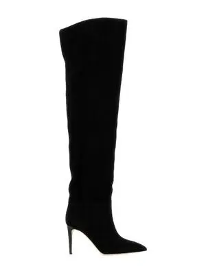 Paris Texas Stiletto Pointed Toe Boots - Black