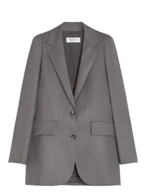 Max Mara Collared Button-up Jacket - Light Gray