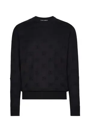 Dolce & Gabbana All-over Dg Inlay Crewneck Jumper - Black