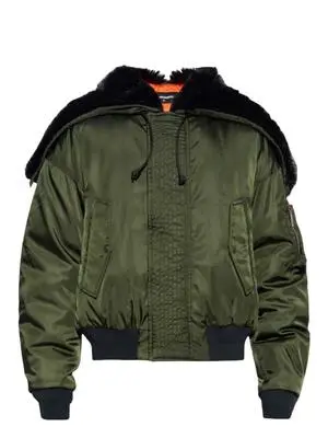 Dsquared2 Aviator Hooded Puffer Bomber Jacket - Green