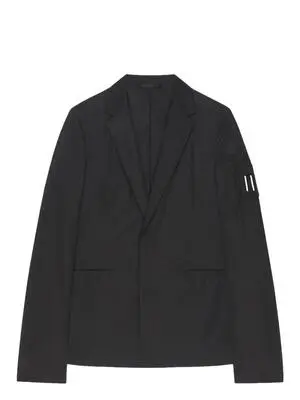 Givenchy Single-breasted Jacket With Notch Lapel And Zipper Pocket Detail - Black