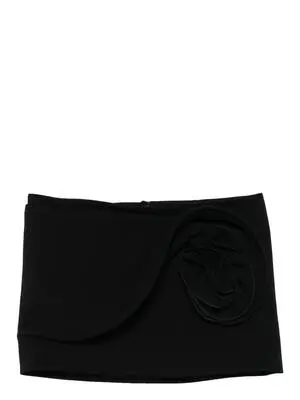 Magda Butrym Low Waist Floral Patch Mini Skirt - Black