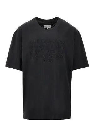 MAISON MARGIELA Numbers-motif Crewneck T-shirt - Black