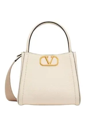 Valentino Garavani Alltime Logo Plaque Top Handle Bag - Nude