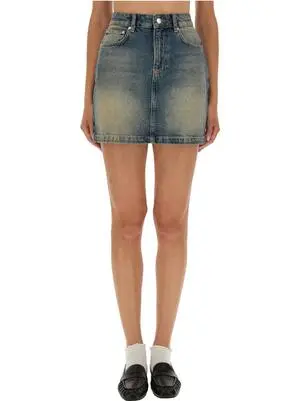 Moschino Patchwork Denim Mini Skirt - Multicolor