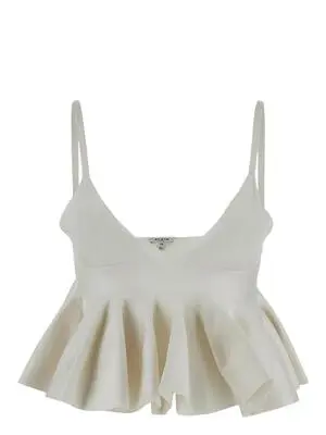 Alaïa Alaia Ribbed Bra Top With Godet Skirt Gray