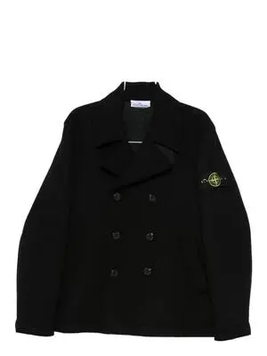 Stone Island Wool Peacoat - Black
