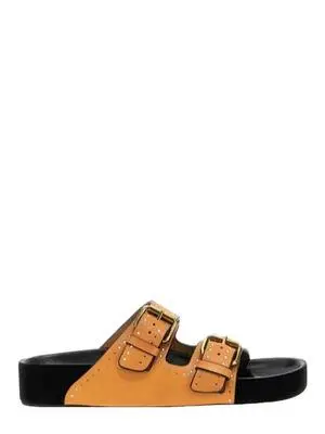 Isabel Marant Étoile Open Toe Studded Flat Sandals - Brown