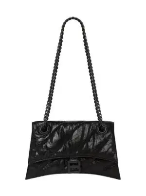 Balenciaga B Logo Quilted Shoulder Bag - Black