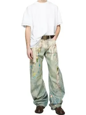 Acne Studios Relaxed Fit Distressed Jeans - Gray