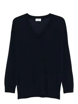 P.a.r.o.s.h V-neck Long Sleeve Sweater - Navy Blue