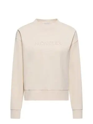 Moncler Embroidered Logo Crewneck Sweatshirt - White
