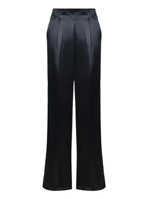 Alberta Ferretti Creased Wide Leg Trousers - Black
